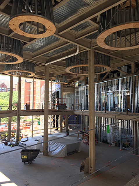 Standing on second floor bridge looking north – Momentum – Construction ...